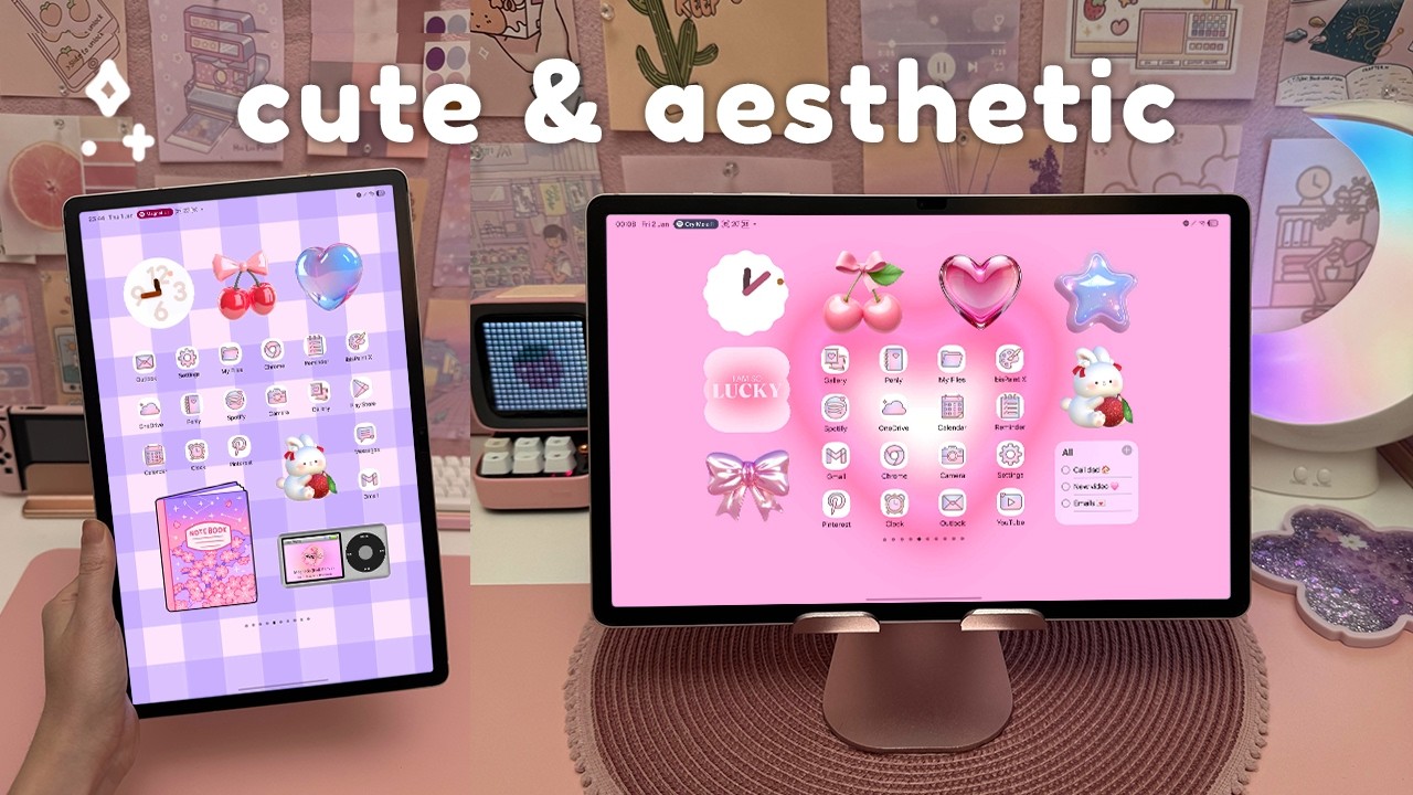 How I Customize My Samsung Galaxy Tab 💗 | Cute & Aesthetic ✨