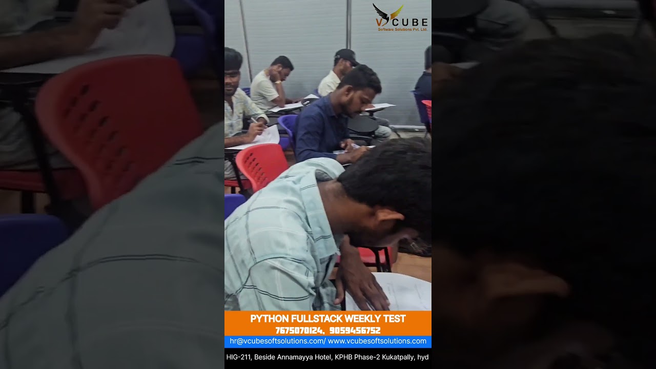 PYTHON FullStack Weekly Test | @Vcube Software Solutions Pvt Ltd Kphb Hyderabad.