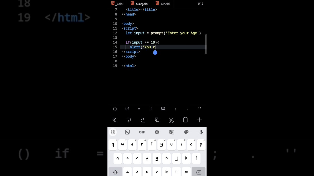 Condition In Prompt Box Using Alert In Javascript #shorts