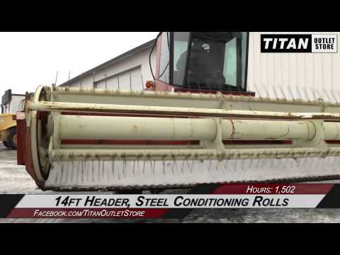 Hesston 6450 - 1502 hrs, 14 ft Moco, Steel on Steel Windrower-Self Propelled Sold on ELS!