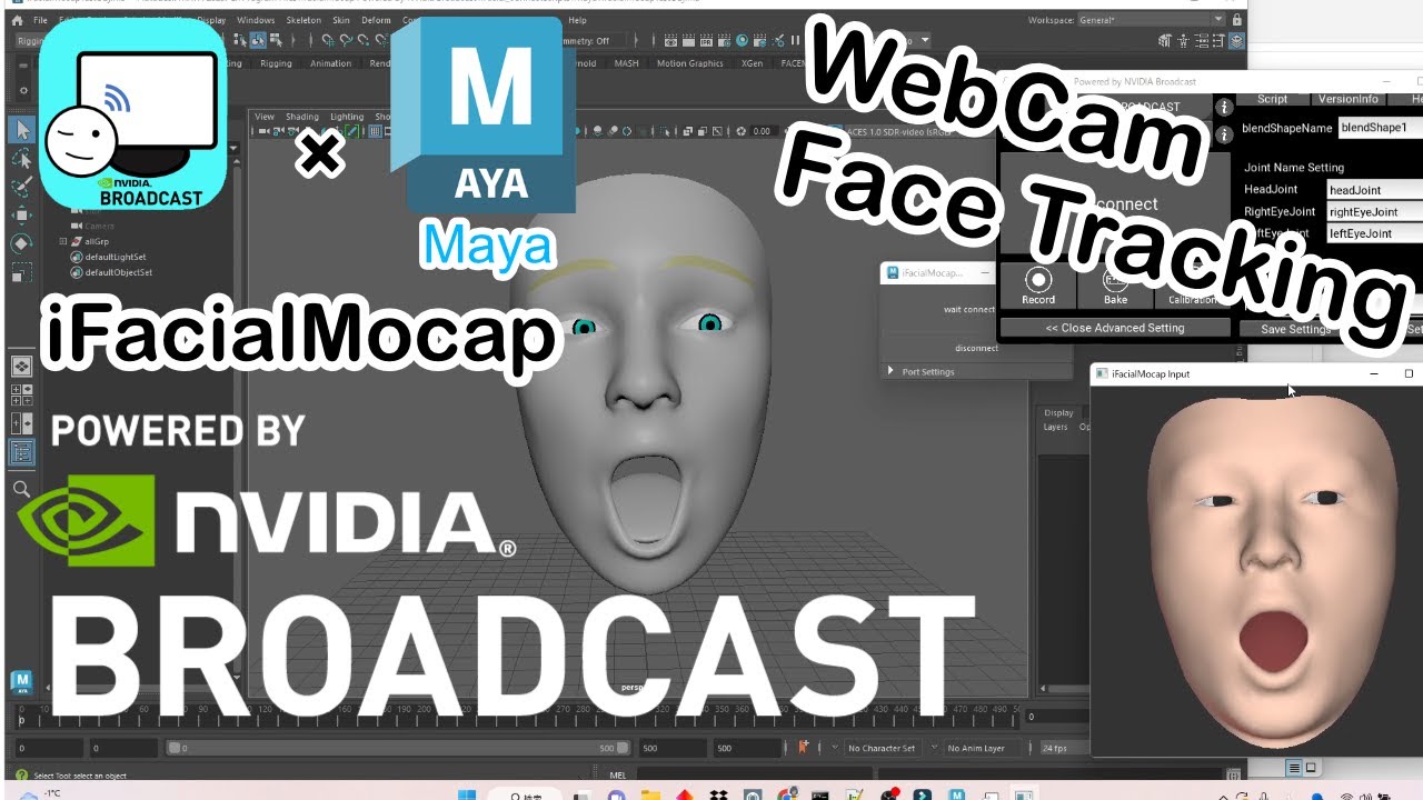 Face Tracking using NVIDIA RTX series GPUs and webcams with Autodesk Maya
