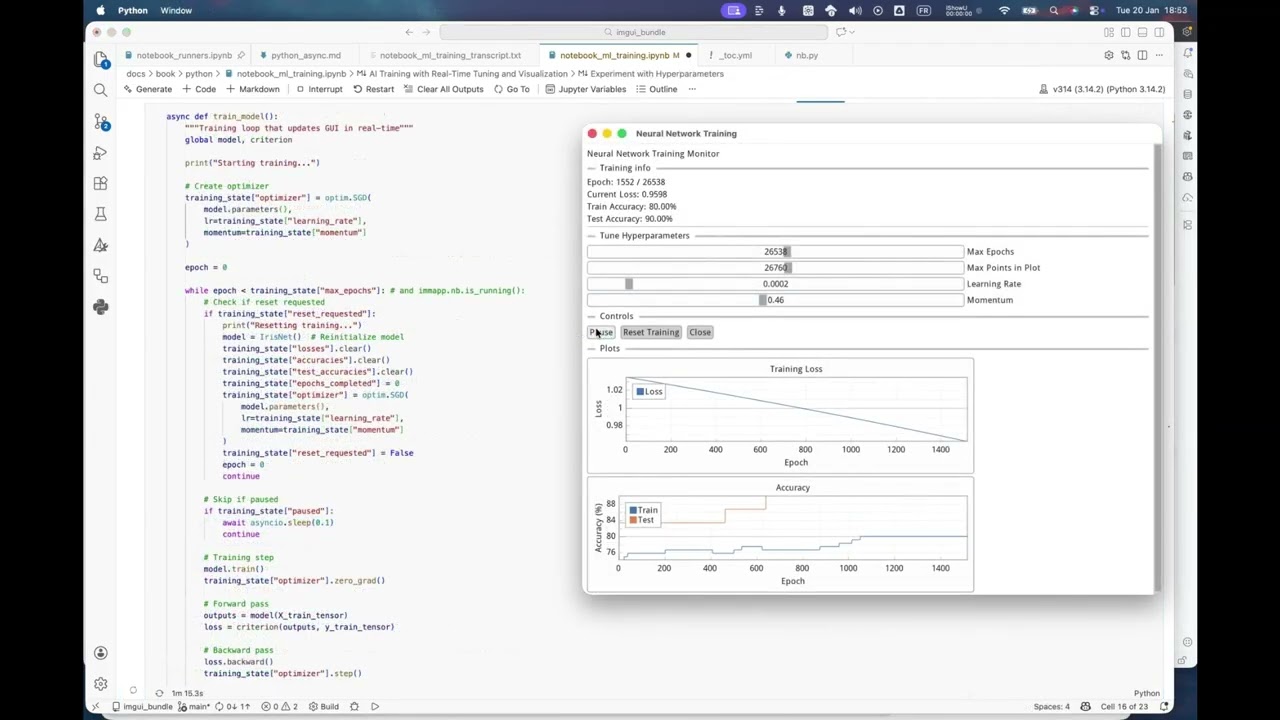 Dear ImGui Bundle - Real time ML training with interactive GUI in Jupyter notebook