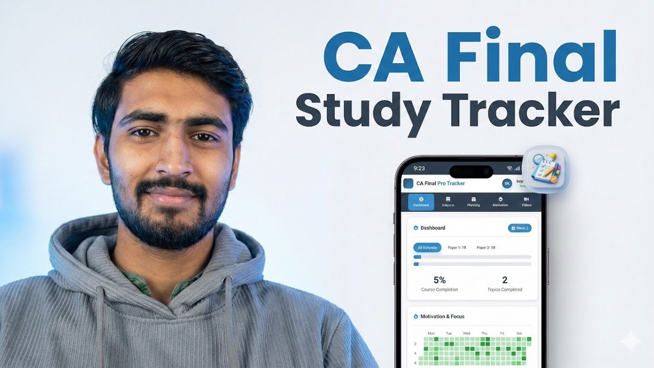 CA Final Study Tracker App Demo | Plan, Track & Stay Consistent