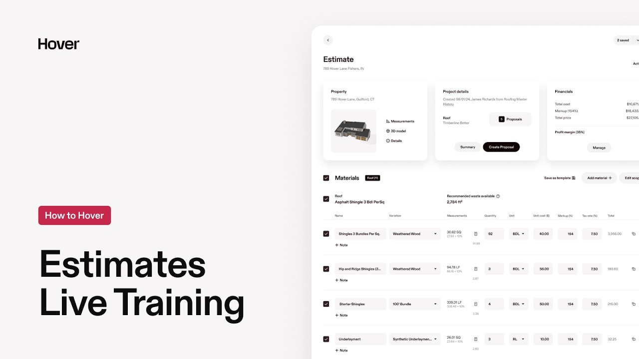 How to Hover: Estimates Live Training