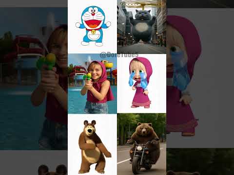 Masha and Bear Real Life: Masha, Bear, Doremon #shorts #mashaandbear #doremon