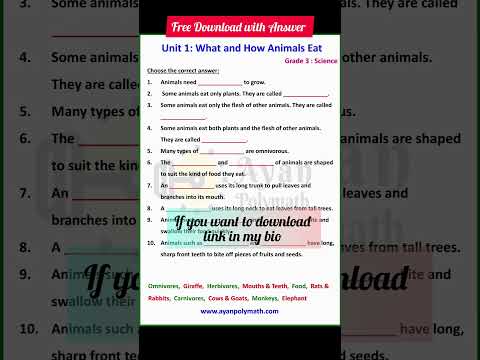Science Worksheets - Free Download from my website #viral #youtubeshorts #shorts #download #words