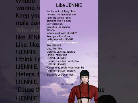 JENNIE - Like JENNIE (Lyrics) #likejennie #lyrics #jennie #shorts