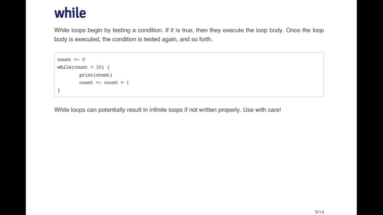 Control Structures   While Loops HD 1080p