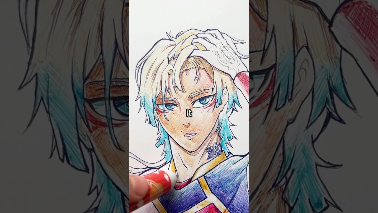 Drawing with the 10-COLOR PEN!! 🎨👀 #artchallenge