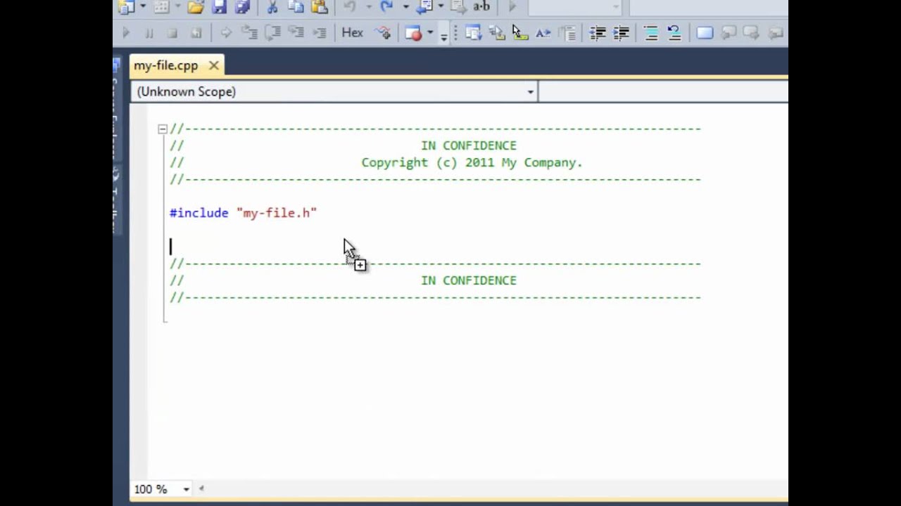 Adding C++ Header Files to Code Using Code Scrapbook