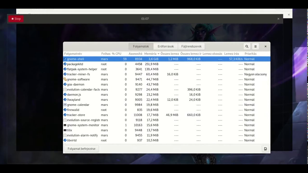 Fedora 30 - gnome-shell memory leak aftar start Peek as WebM format