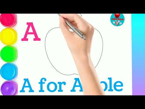 learn how to draw apple | 4 letter words in english | easy drawing for kids