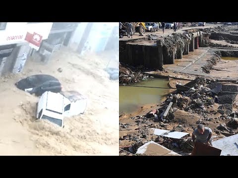 Torrential rains sweep up cars and damage roads in Tunisia
