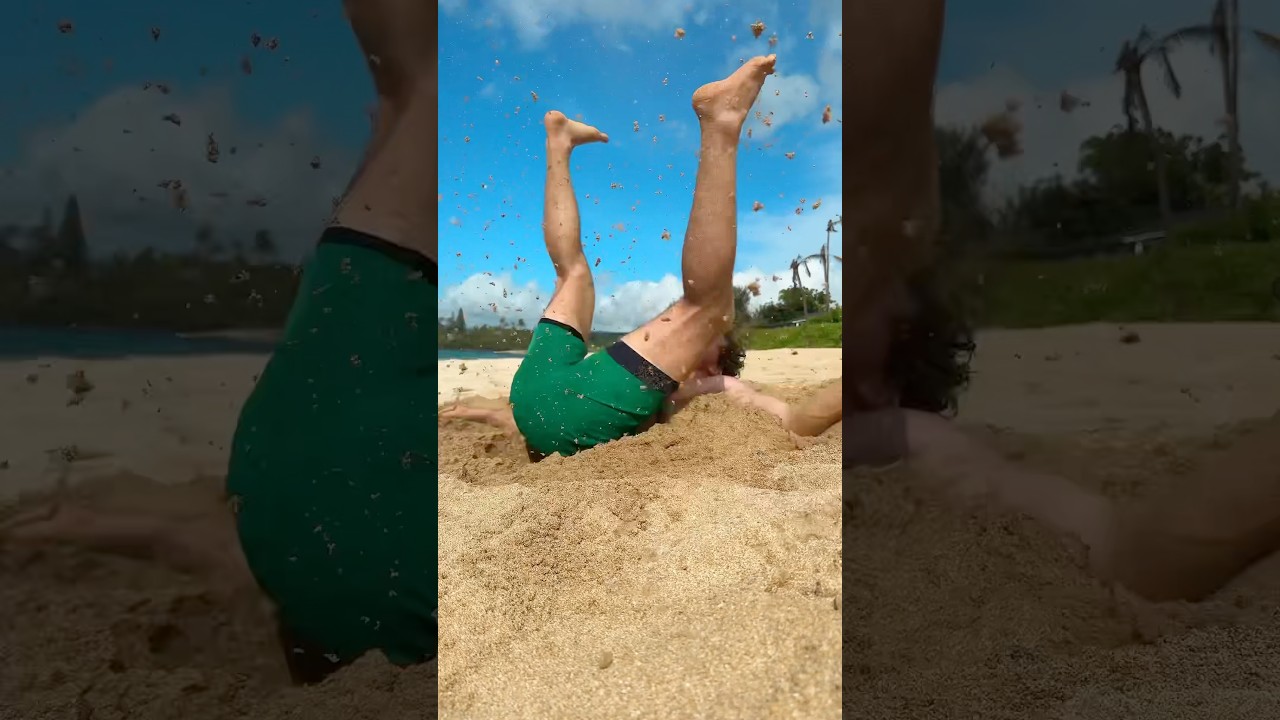 How DEEP Can I BURY Myself & BACKFLIP Out?