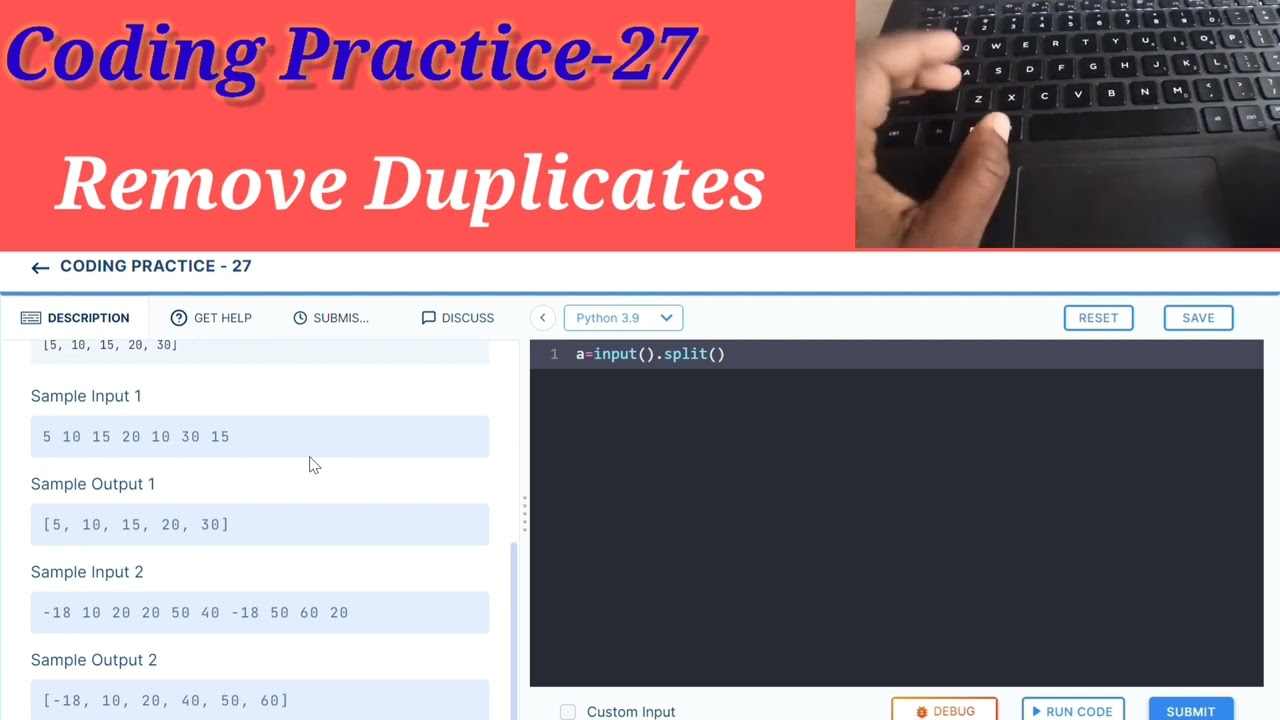Coding Practice-27 | Remove Duplicates | NxtWave | ccbp | #nxtwave #ccbp4 #python #idp