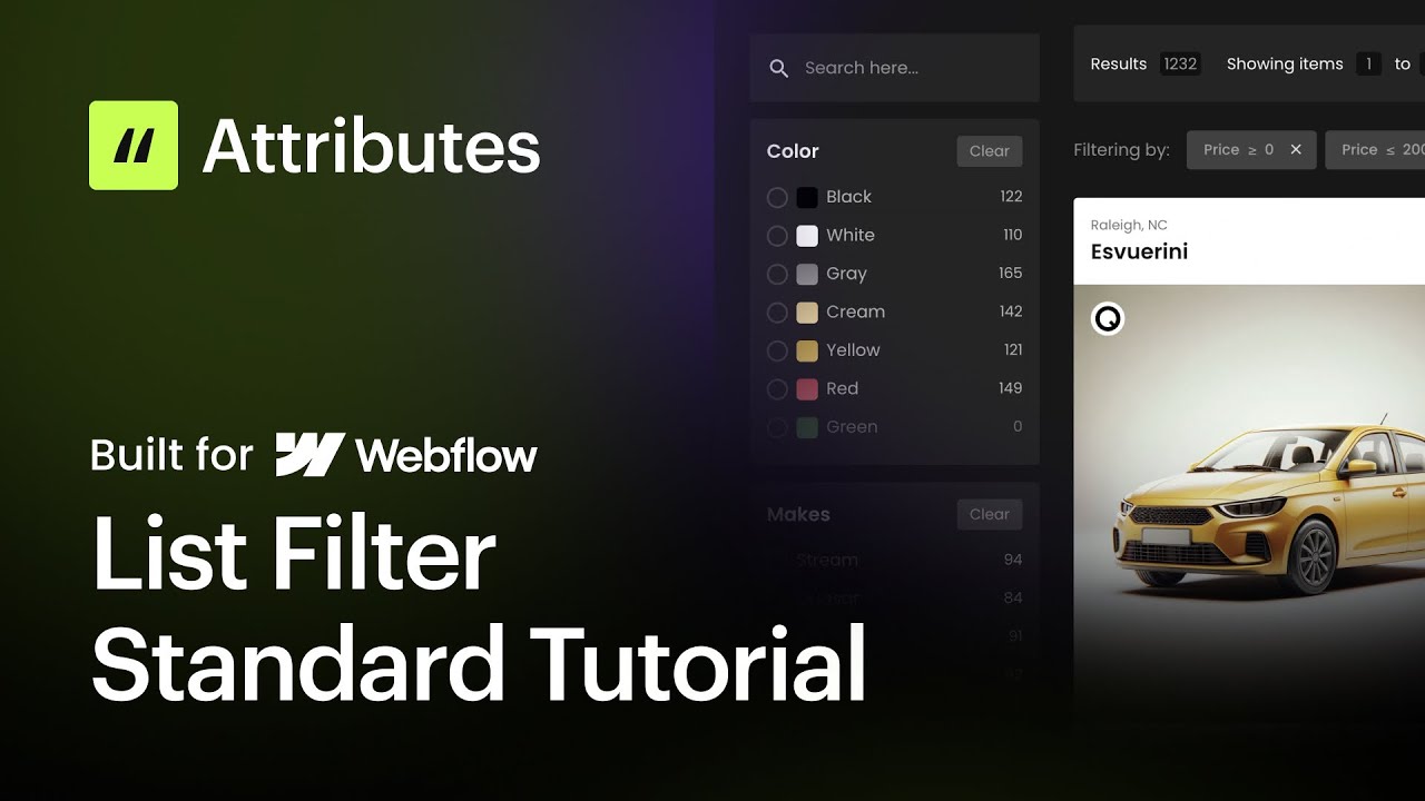 Build a complete CMS Filter in Webflow without code using Attributes v2