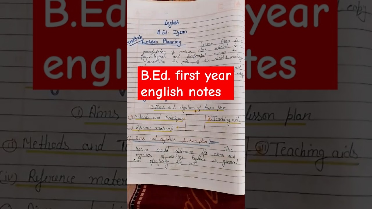 B.Ed first year|English pedagogy notes|Lesson planning||most important question|B.Ed.notes #notes