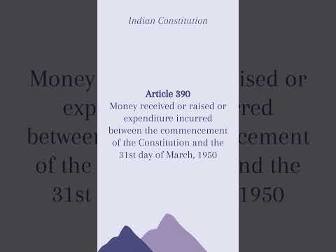 Article 390 Indian Constitution #indianconstitution #upsc