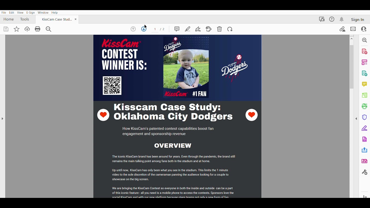 KissCam Case Study   Oklahoma City Dodgers pdf   Adobe Acrobat Pro DC 32 bit 2021 11 02 16 39 34