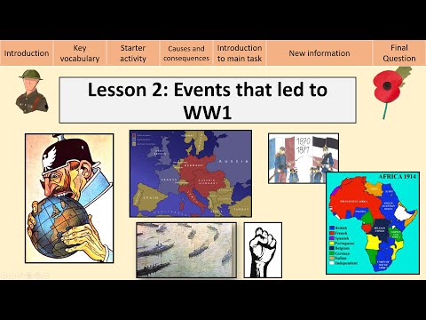 Lesson 2- To explore the significant events that led up to WW1