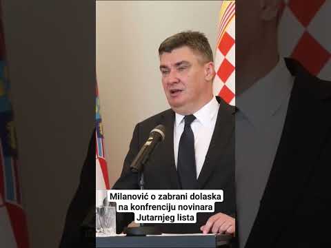 Milanović o zabrani dolaska na konfrenciju novinara Jutarnjeg lista #shorts