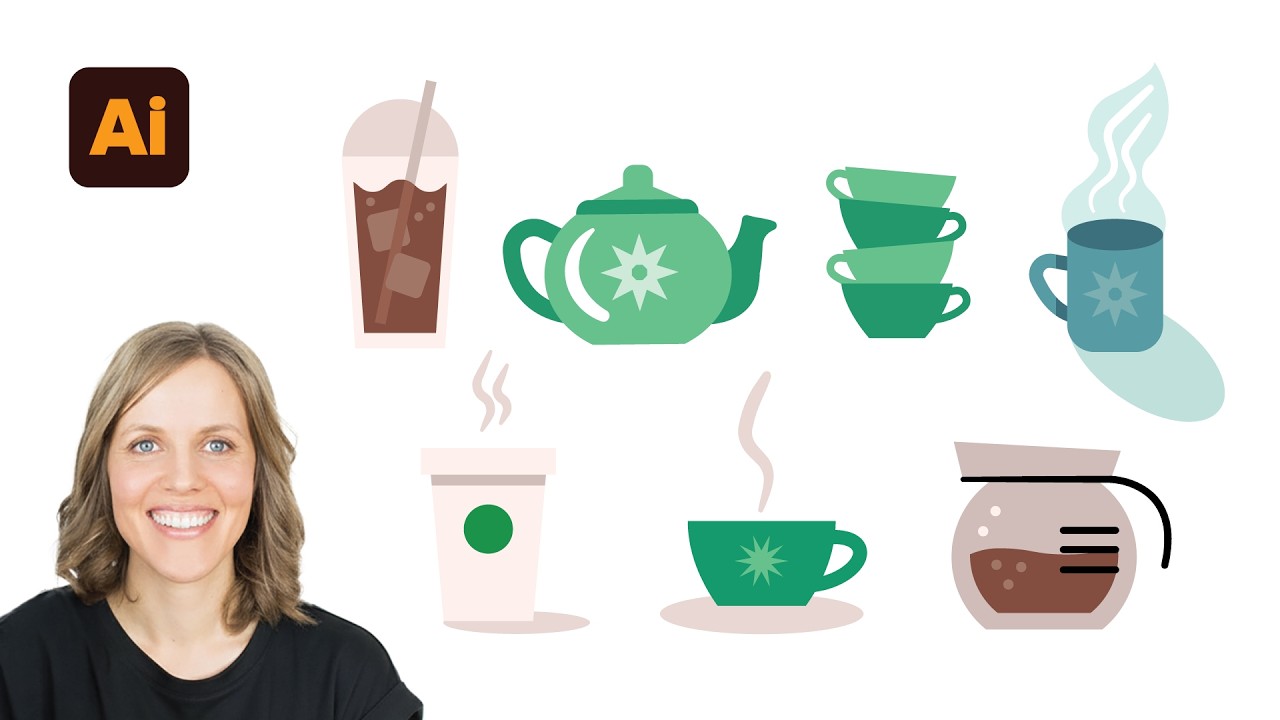 🫖 Drawing Tea & Coffee Vectors (with just a few shapes)
