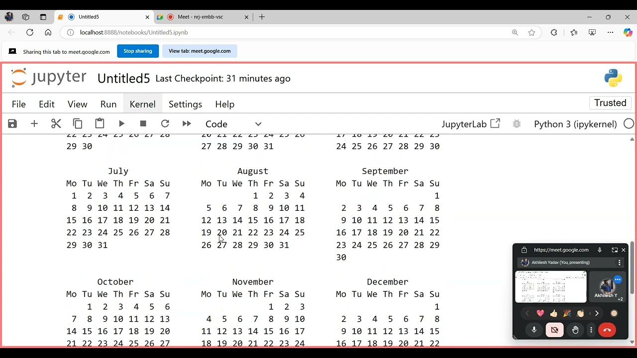 Python Calendar Module Class Walkthrough