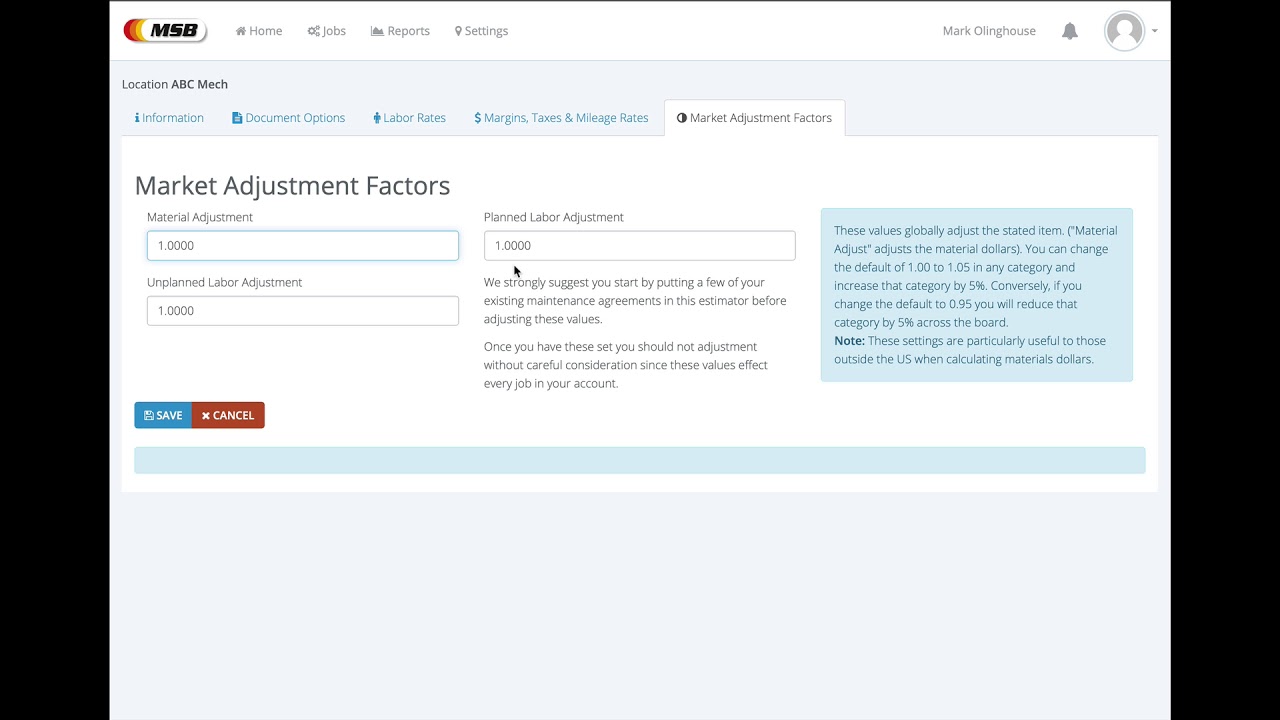 Market Adjustment Factors