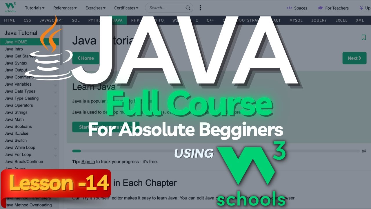 W3Schools Java Full Course For Beginners: Lesson-14 | Java W3Schools Tutorial | Java While Loop