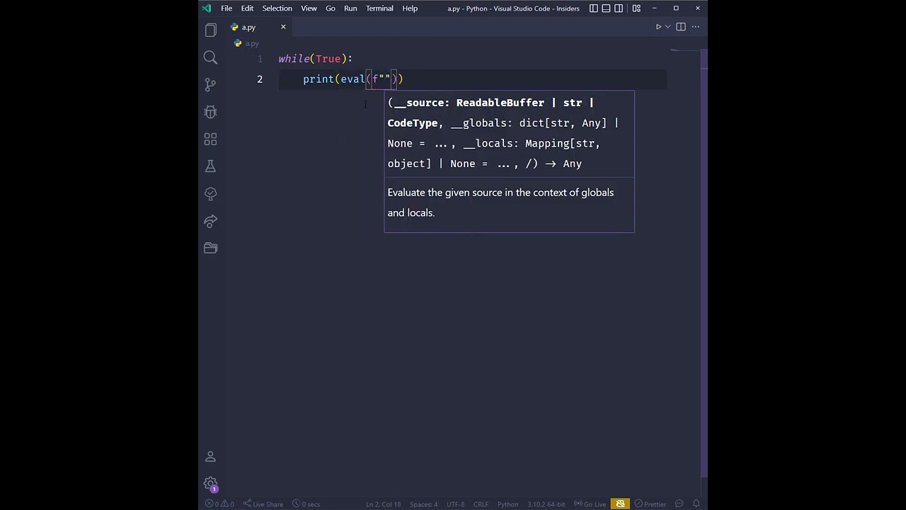 python infinite calculator program #shorts