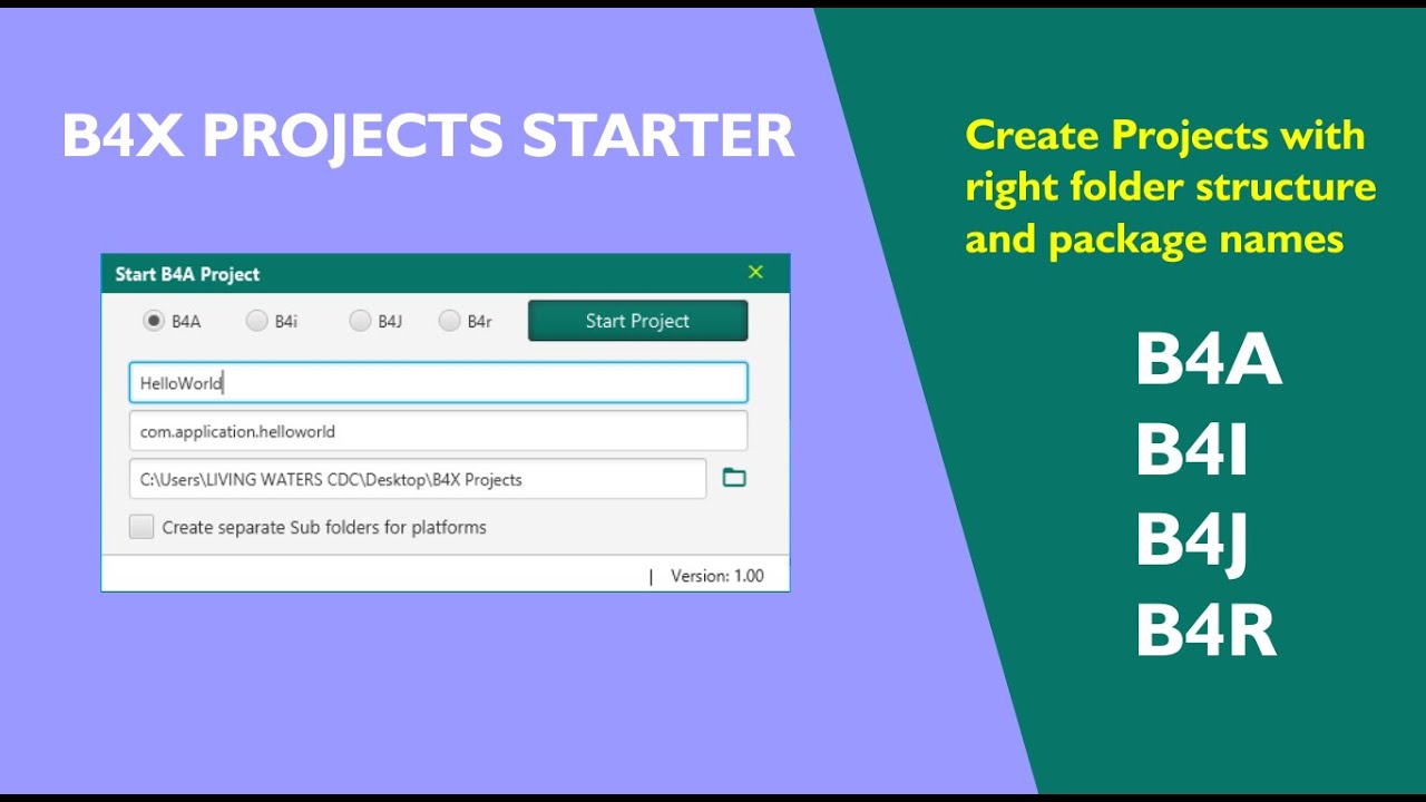 B4X Launcher Demo - Start your B4A, B4i, B4J, B4R projects with ease