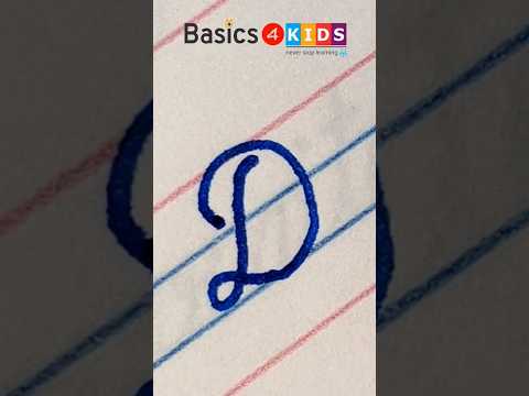 Capital Cursive letter D | Capital Letter 'D' Cursive Handwriting | Cursive Writing | @Basics4Kids