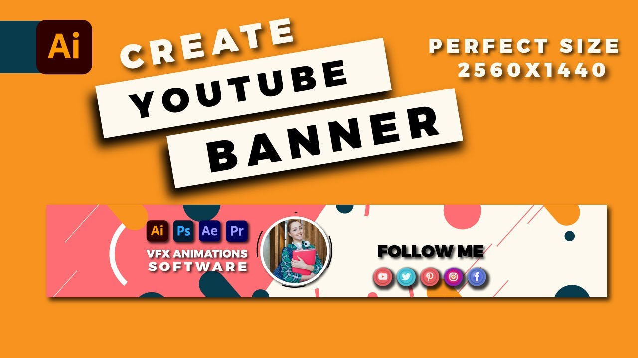 How to create customise Youtube Banner | Adobe illustrator @techtemples​