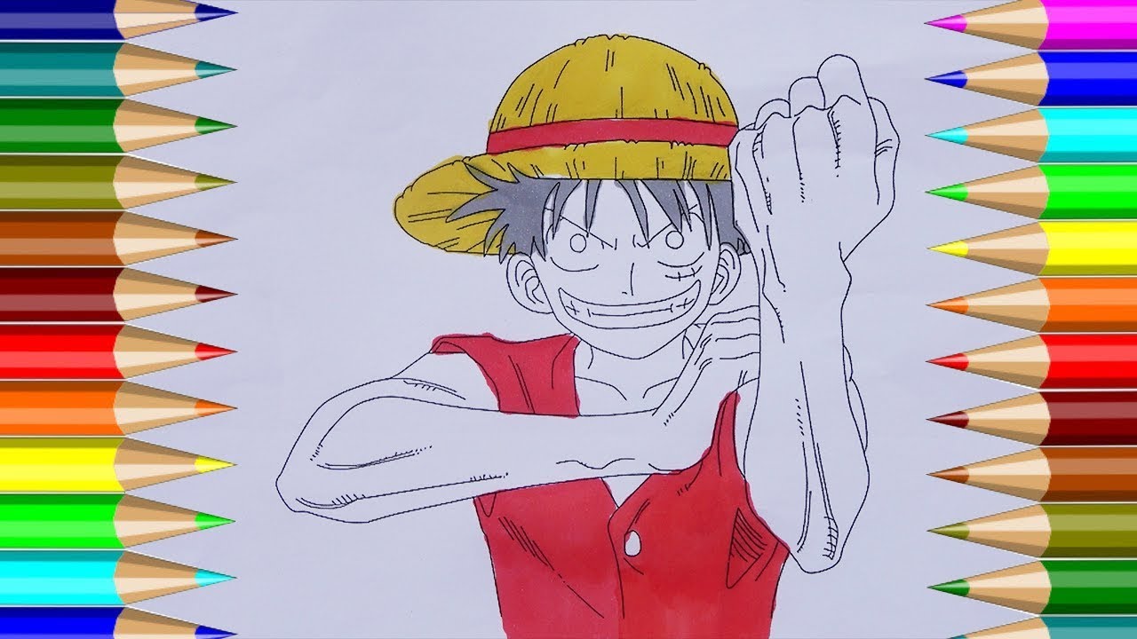 dibujo Libro para colorear Monkey D. Luffy | personaje de dibujo en One Piece | Niños Dibujo CP-4K