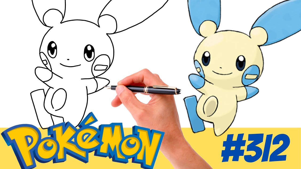 Cómo dibujar MINUN POKEMON #312 | FÁCIL | Generación 3