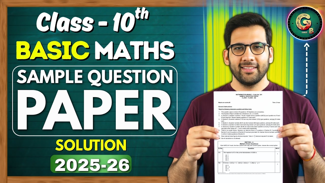 Sample Paper Class 10 BASIC maths 2025-26 Solution