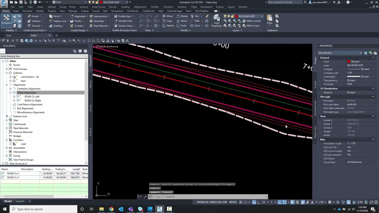 Civil 3d - Offset Alignments and Widening