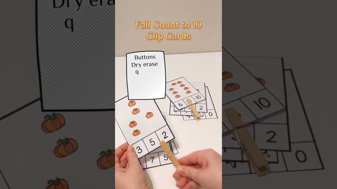 Fall Count to 10 Clip Cards