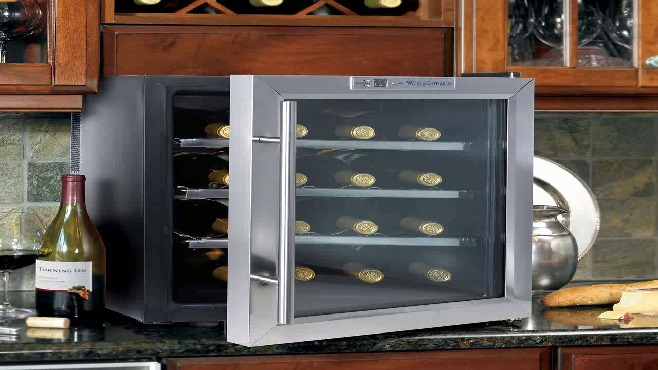 Emerson FR24SL 8 Bottles Wine Cooler with Thermal Glass Door Stainless Stee