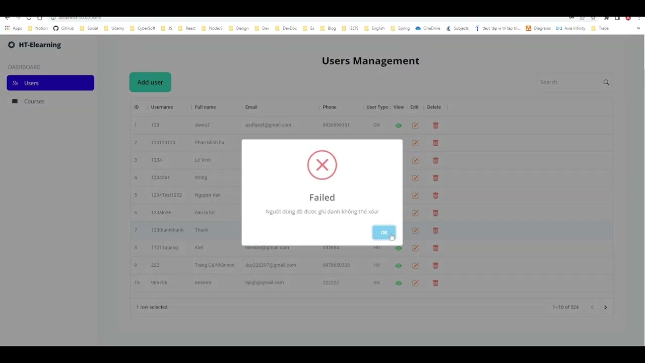 Elearning Demo - ReactJS