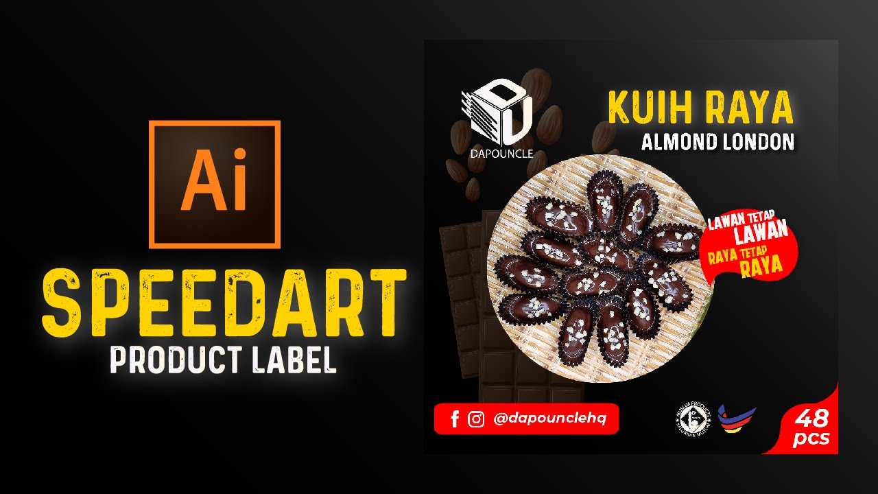Ai SpeedArt - Product Label Kuih Raya Almond London (DapoUncle)
