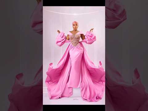 Nigerian fashion designer Veekee James caused a lot of reactions in this unique pink outfit.