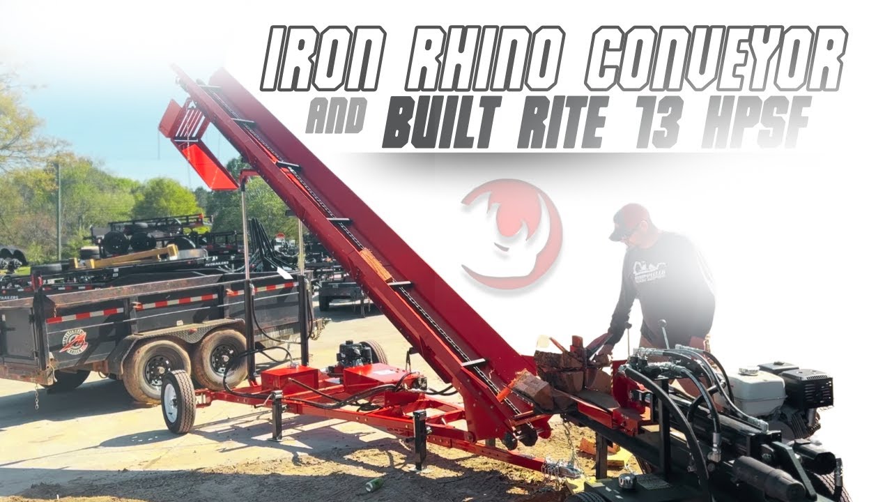🔥 Iron Rhino 19.5' Chain Conveyor + Built-Rite 13HPSF Log Splitter in Action! 🔥