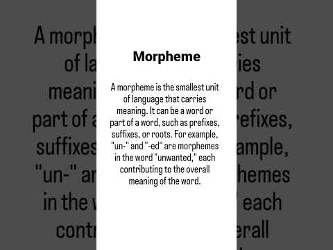 Morpheme. #morphology #linguistics #languageandlinguistics #english #englishlinguistics