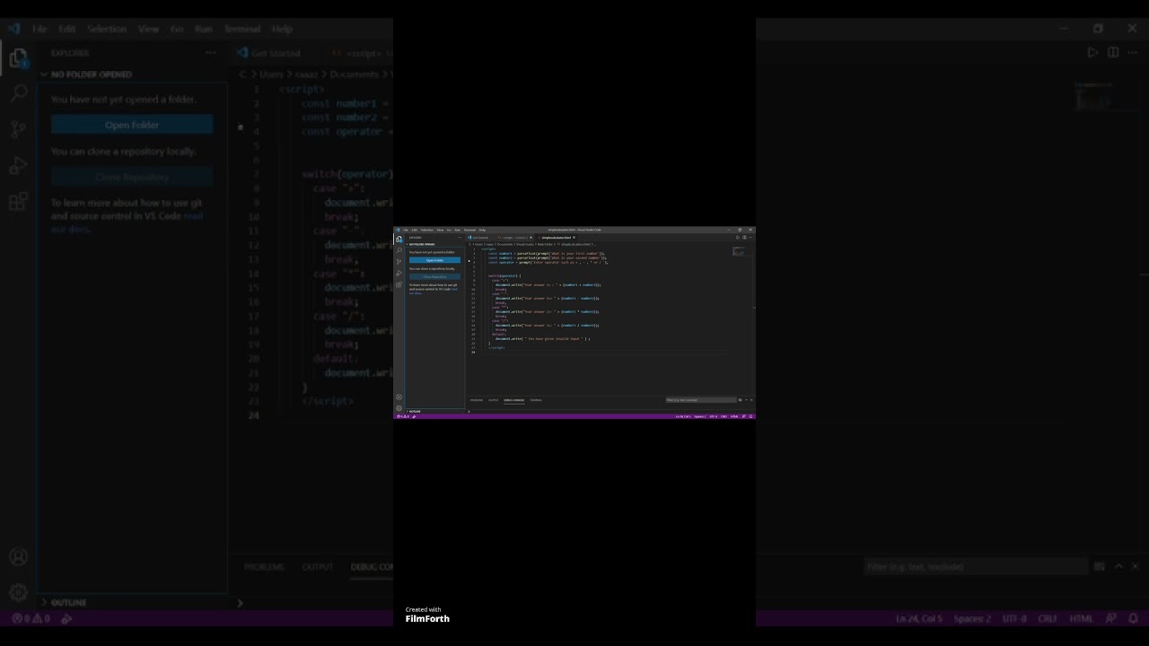 MAKING SIMPLE CALCULATOR FROM JAVASCRIPT#Shorts