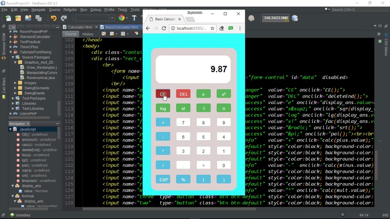 T4 Basic calculator using HTML,CSS & JavaScript
