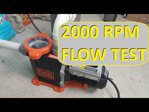 2000 RPM Flow Test 1.5hp Black + Decker Pool Pump