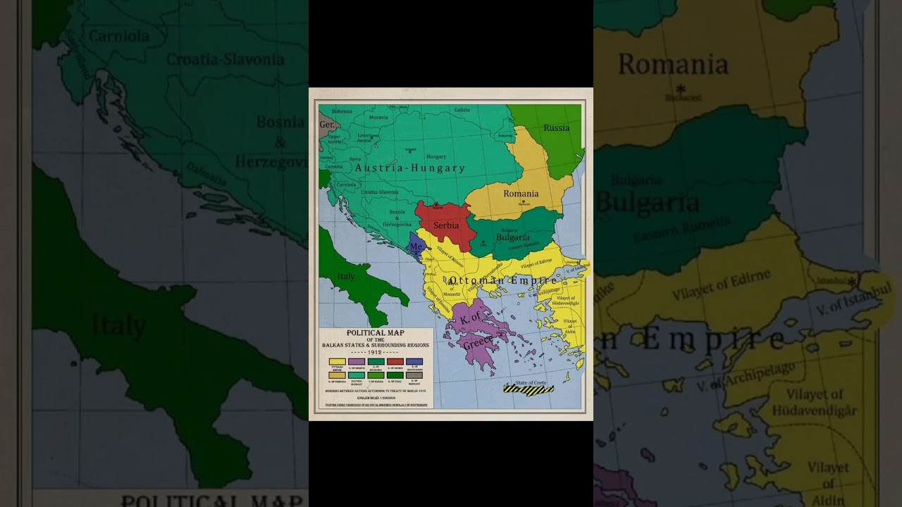Balkan States map in 1912 #balkan #hungary #countries #austria #map #history #empires #hungarian