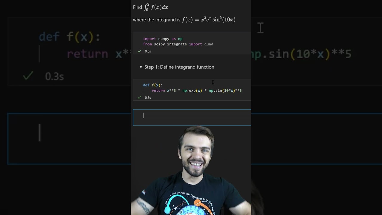 Integral Calculus in PYTHON #python #coding  #shorts