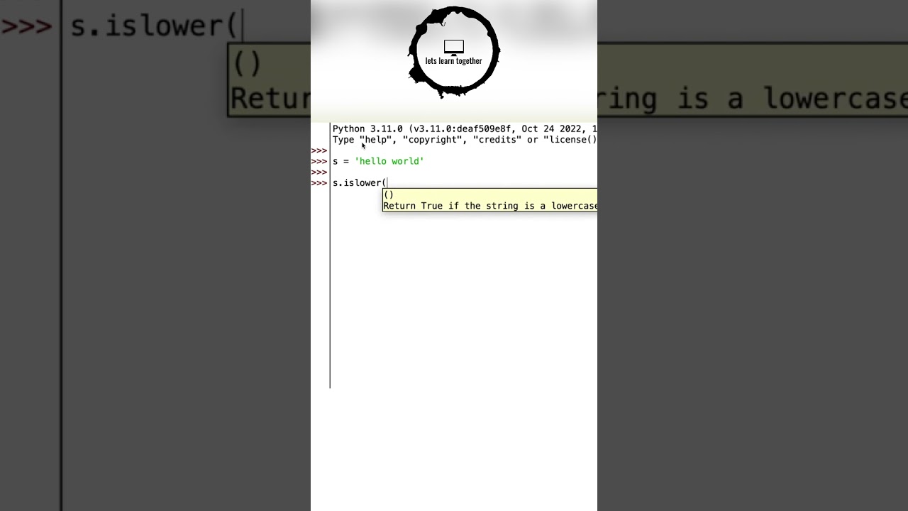Python String Method (islower & isupper)